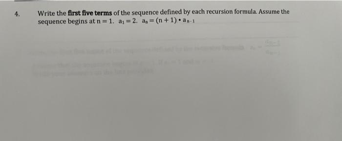 Solved Write the first five terms of the sequence defined by | Chegg.com