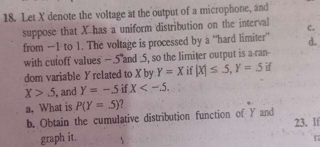 Solved Let x ﻿denote the voltage at the output of a | Chegg.com