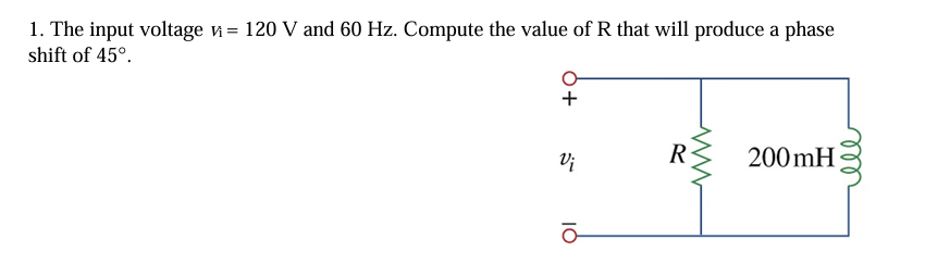 Solved The input voltage vi=120V ﻿and 60Hz. ﻿Compute the | Chegg.com