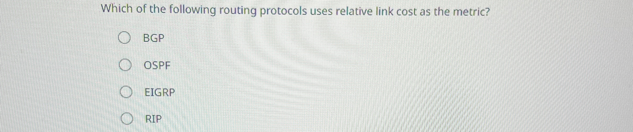Solved Which of the following routing protocols uses | Chegg.com
