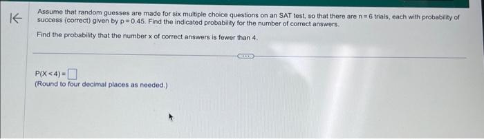 Assume that random guesses are made for six multiple | Chegg.com