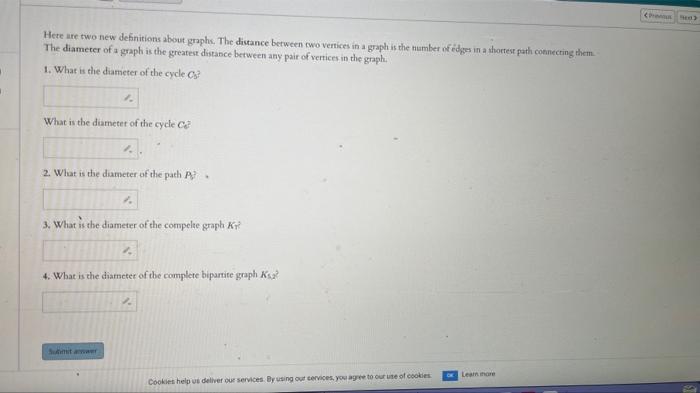 Solved Hete are two new definitions about graphs. The | Chegg.com