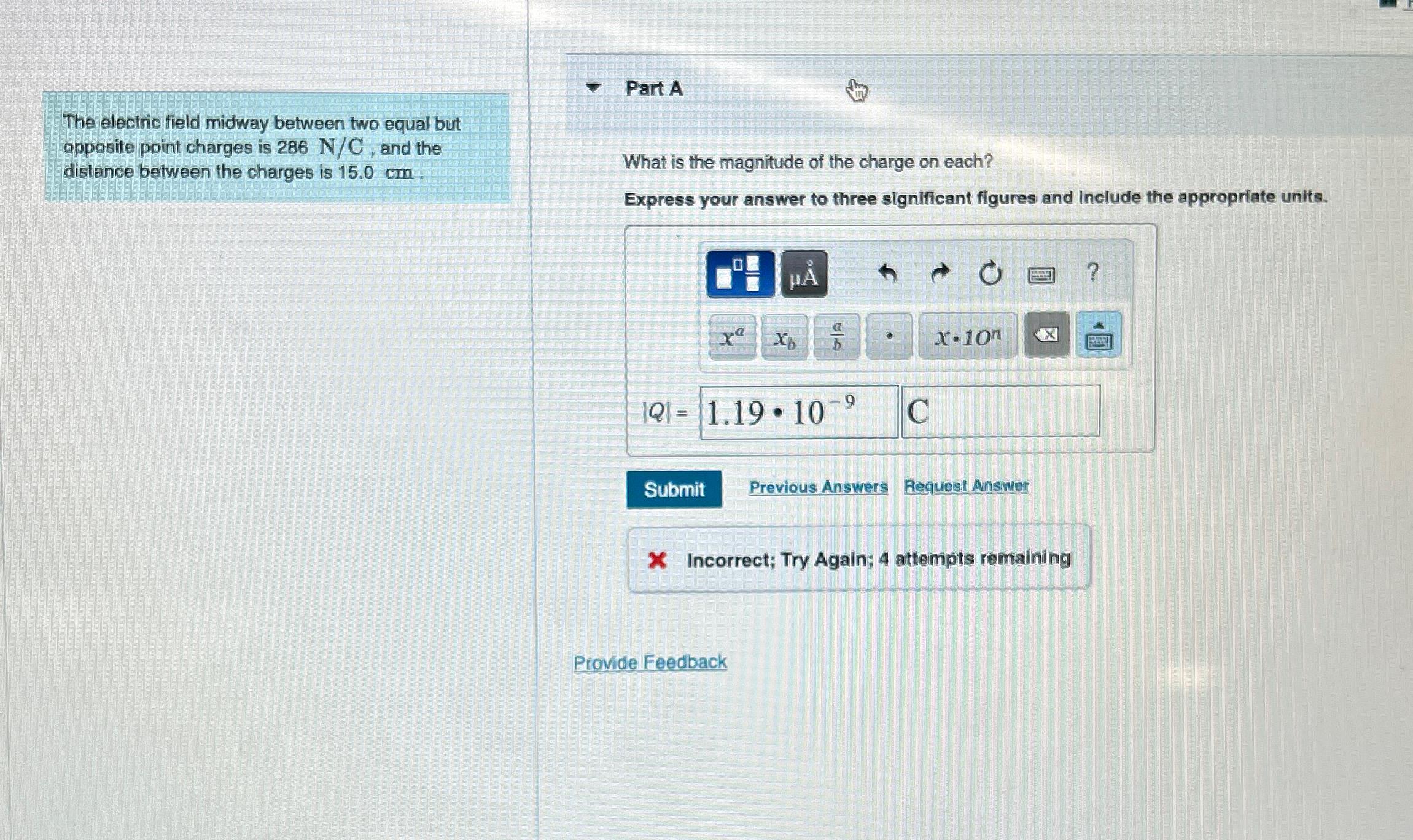 Solved The electric field midway between two equal but | Chegg.com