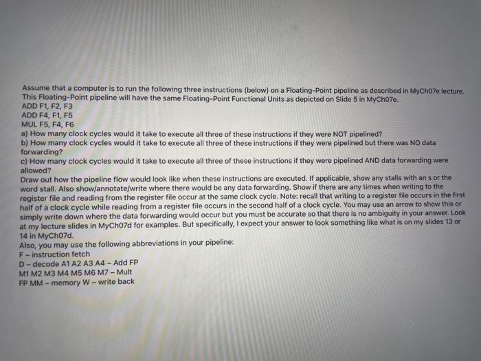 Solved Assume that a computer is to run the following three | Chegg.com