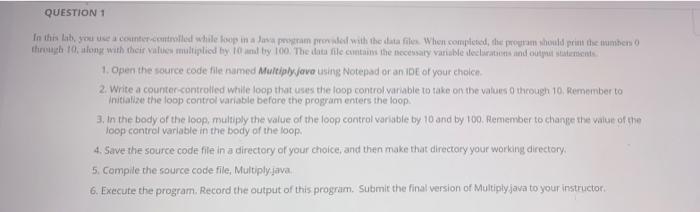 Solved QUESTION 1 In this as you counter-controlled while | Chegg.com