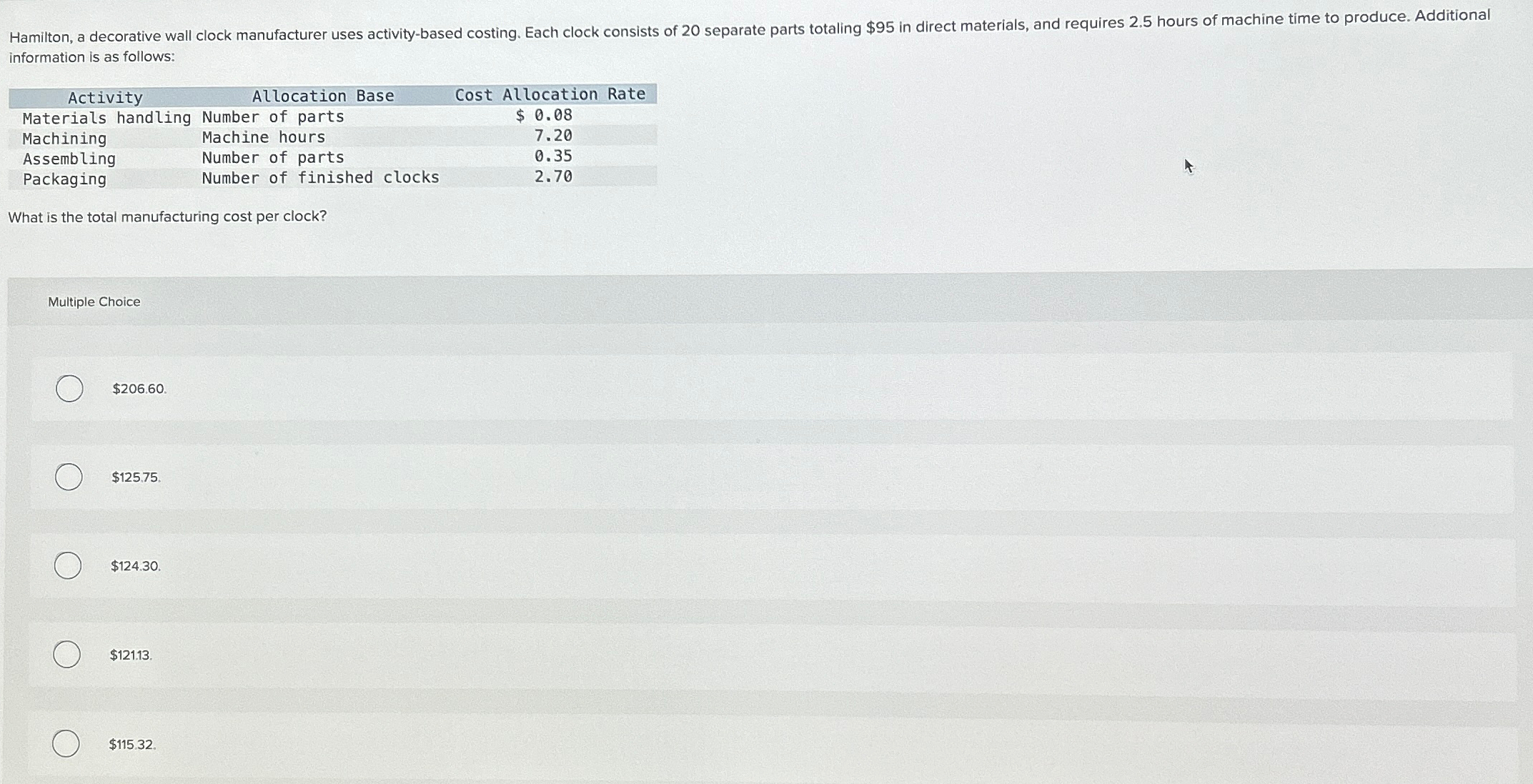 Solved information is as follows:\table[[Activity,Allocation | Chegg.com