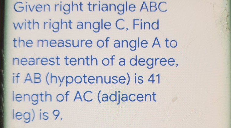 Solved Given right triangle ABC with right angle C, Find the | Chegg.com