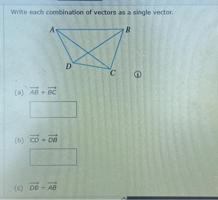 Solved Write each combination of vectors as a single vector. | Chegg.com