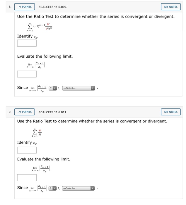 Solved 8. -/1 POINTS SCALCETS 11.6.009. MY NOTES Use the | Chegg.com Solved 8. -/1 POINTS SCALCETS 11.6.009. MY NOTES Use the | Chegg.com