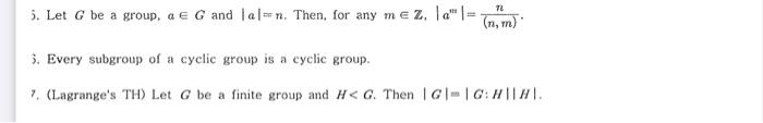 Solved 현대대수5~7) Please don't write English like cursive | Chegg.com