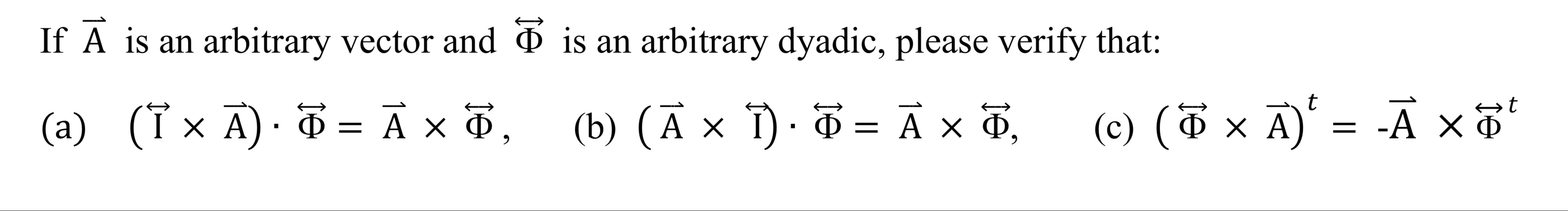 If vec(A) ﻿is an arbitrary vector and Φharr ﻿is an | Chegg.com