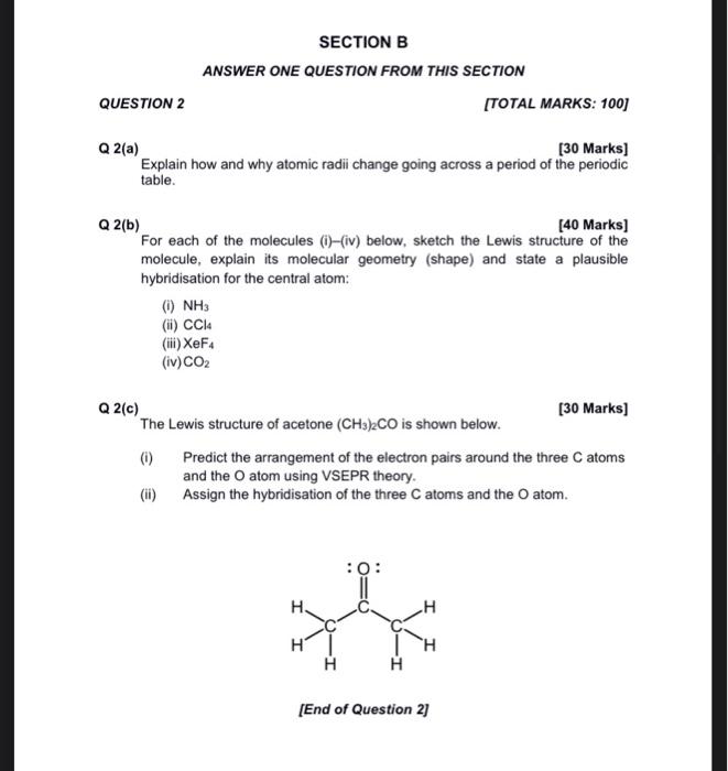 Solved Q 2(a) [30 Marks] Explain how and why atomic radii | Chegg.com