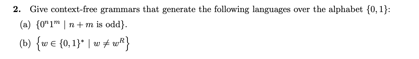 Solved Give context-free grammars that generate the | Chegg.com