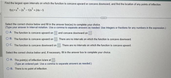 Solved Find the largest open intervals on which the function | Chegg.com