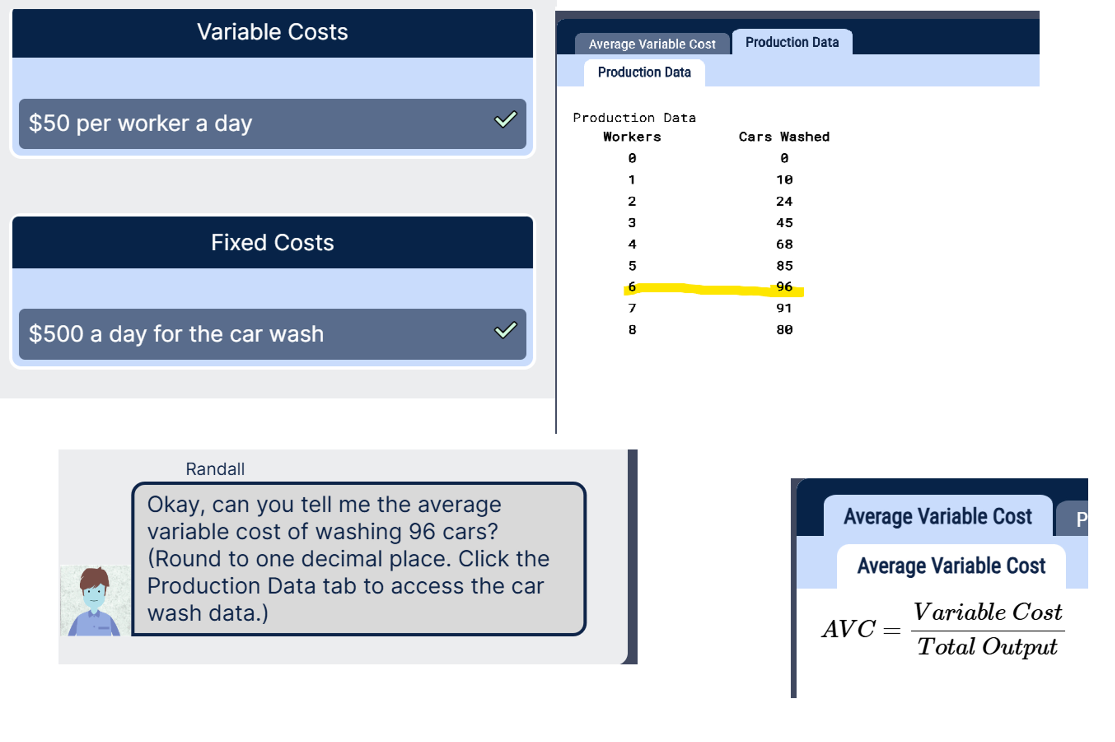 Variable Costs$50 ﻿per worker a dayFixed Costs$500 ﻿a | Chegg.com
