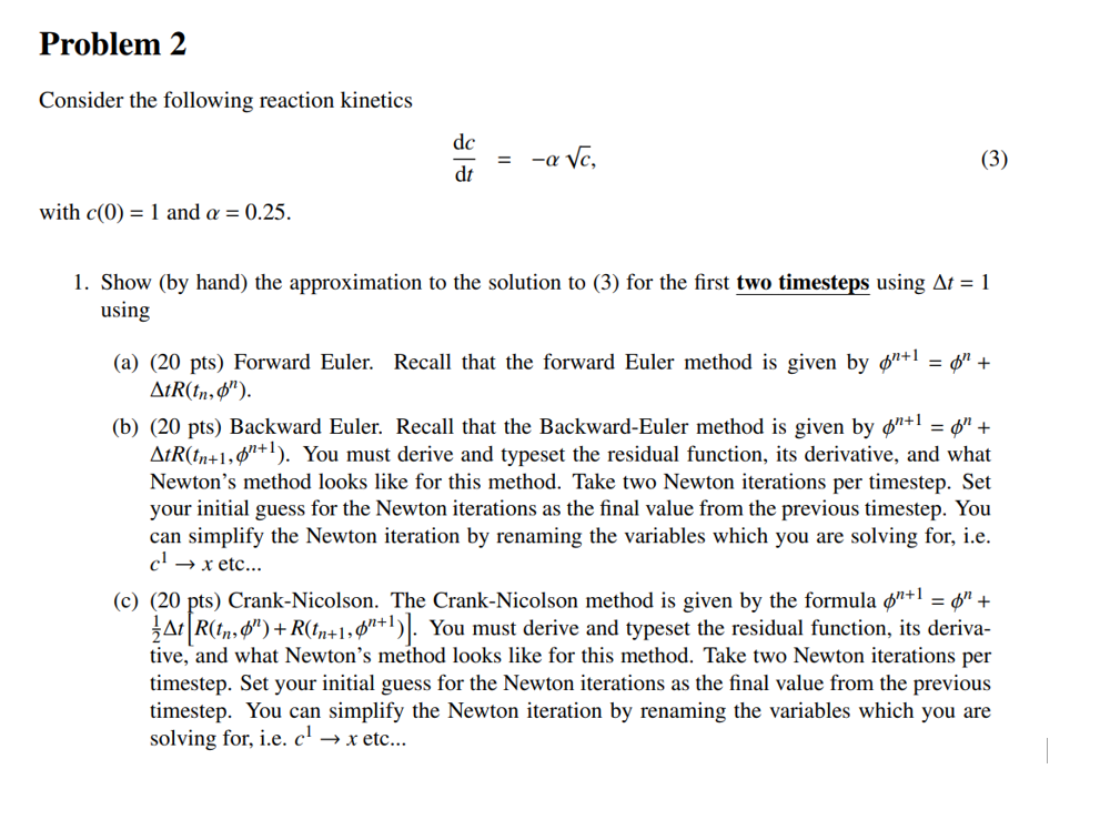 Solved Problem 2Consider the following reaction | Chegg.com