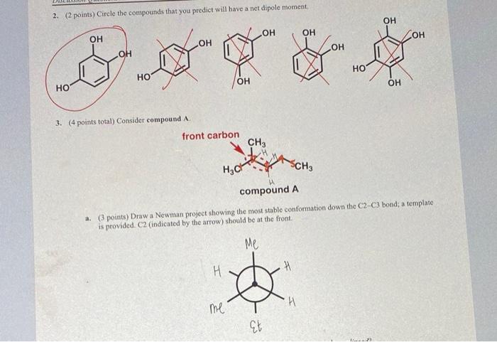 Solved 2. (2 points) Circle the compounds that you prediet | Chegg.com
