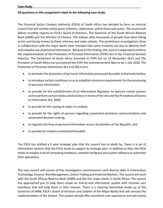 Solved Case Study All questions in this assignment relate to | Chegg.com