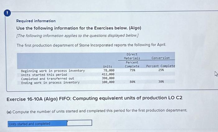 Solved Required information Use the following information | Chegg.com