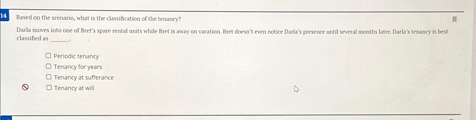Solved 14 ﻿Based on the scenario, what is the classification | Chegg.com