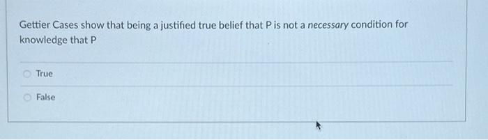 Gettier Cases show that being a justified true belief | Chegg.com