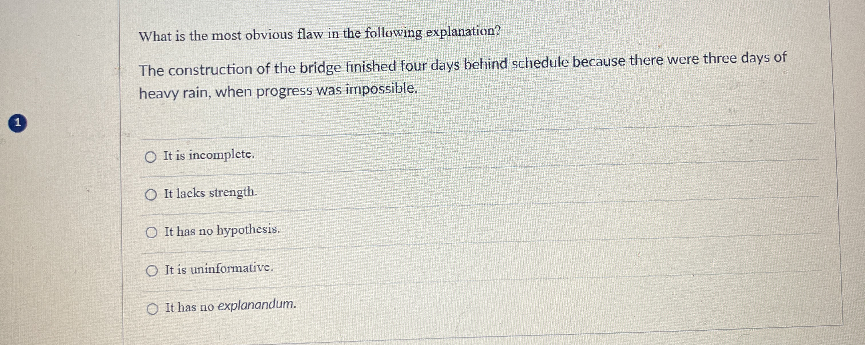 Solved What is the most obvious flaw in the following | Chegg.com