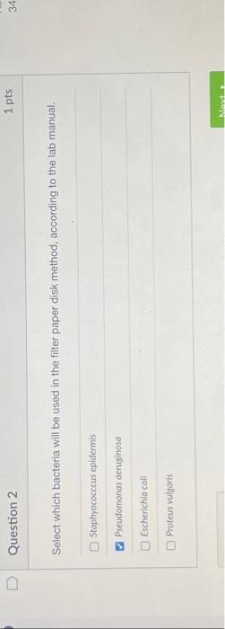 Solved Select which bacteria will be used in the filter | Chegg.com