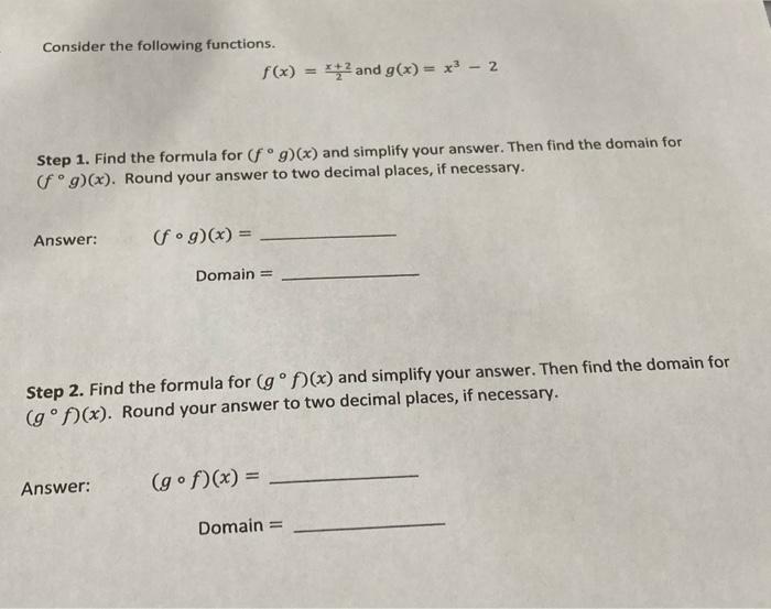 Solved 6. Consider the following functions. Step 1. Find the | Chegg.com
