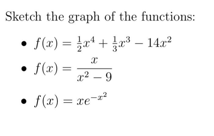 Solved Sketch the graph of the functions: - | Chegg.com