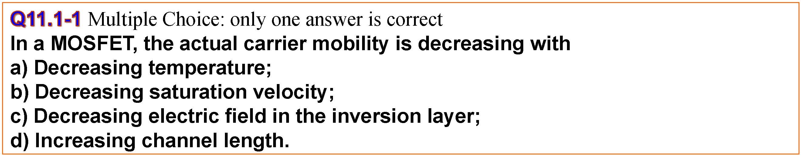 Q11.1-1 ﻿Multiple Choice: only one answer is correct | Chegg.com