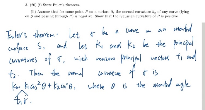 Solved 3. (20) (i) State Euler's theorem. (ii) Assume that | Chegg.com