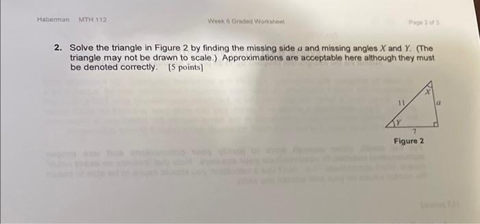 Solved Solve The Triangle In Figure 3 By Finding The Missing Chegg