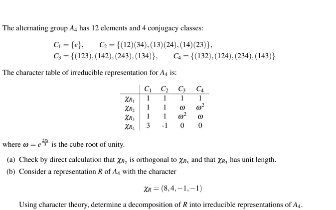Solved The alternating group A4 has 12 elements and 4 | Chegg.com