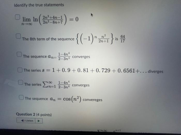 Solved Identify the true statements | Chegg.com