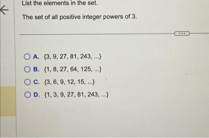 Solved ← List the elements in the set. The set of all | Chegg.com