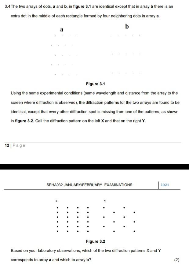 3.4 The two arrays of dots, a and b, in figure 3.1 | Chegg.com