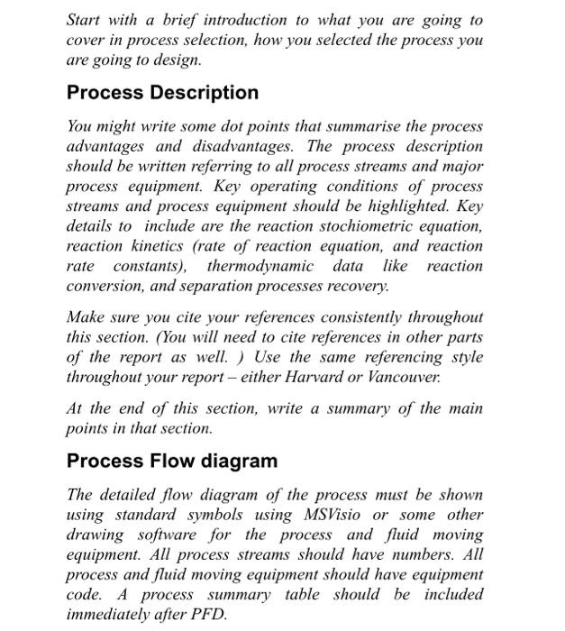 Solved Can you help me to make the Process description and | Chegg.com