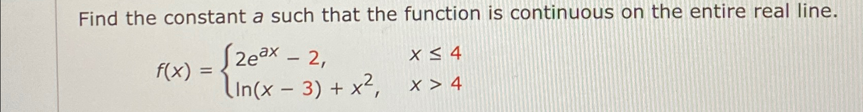 Solved Find the constant a such that the function is | Chegg.com
