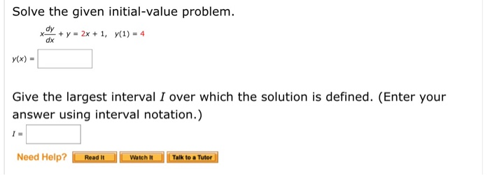 Solved Solve the given initial-value problem. xy + y = 2x + | Chegg.com