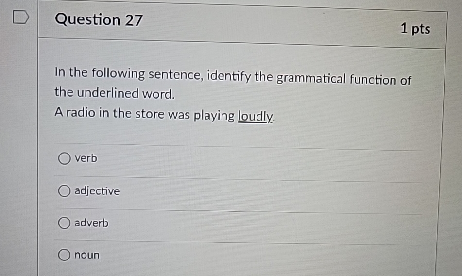 Solved Question 271 ﻿ptsIn the following sentence, identify | Chegg.com