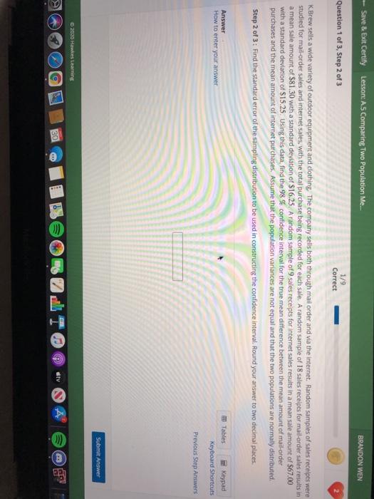 Solved - Save & Exit Certify Lesson: AS Comparing Two | Chegg.com