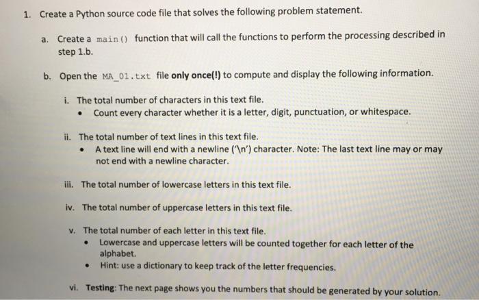 Solved 1 Create A Python Source Code File That Solves The