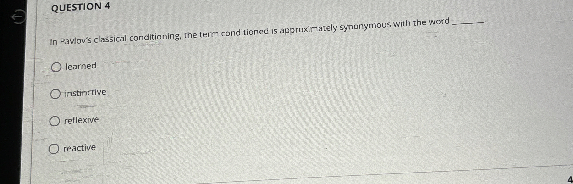Solved QUESTION 4In Pavlov's classical conditioning, the | Chegg.com