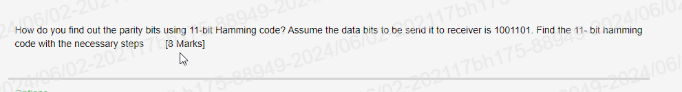 Solved How do you find out the parity bits using 11-bit | Chegg.com