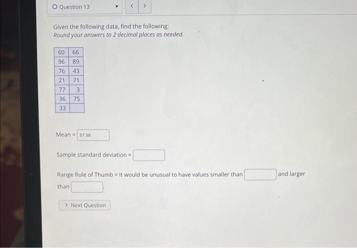 Solved Given the following data, find the following: Round | Chegg.com