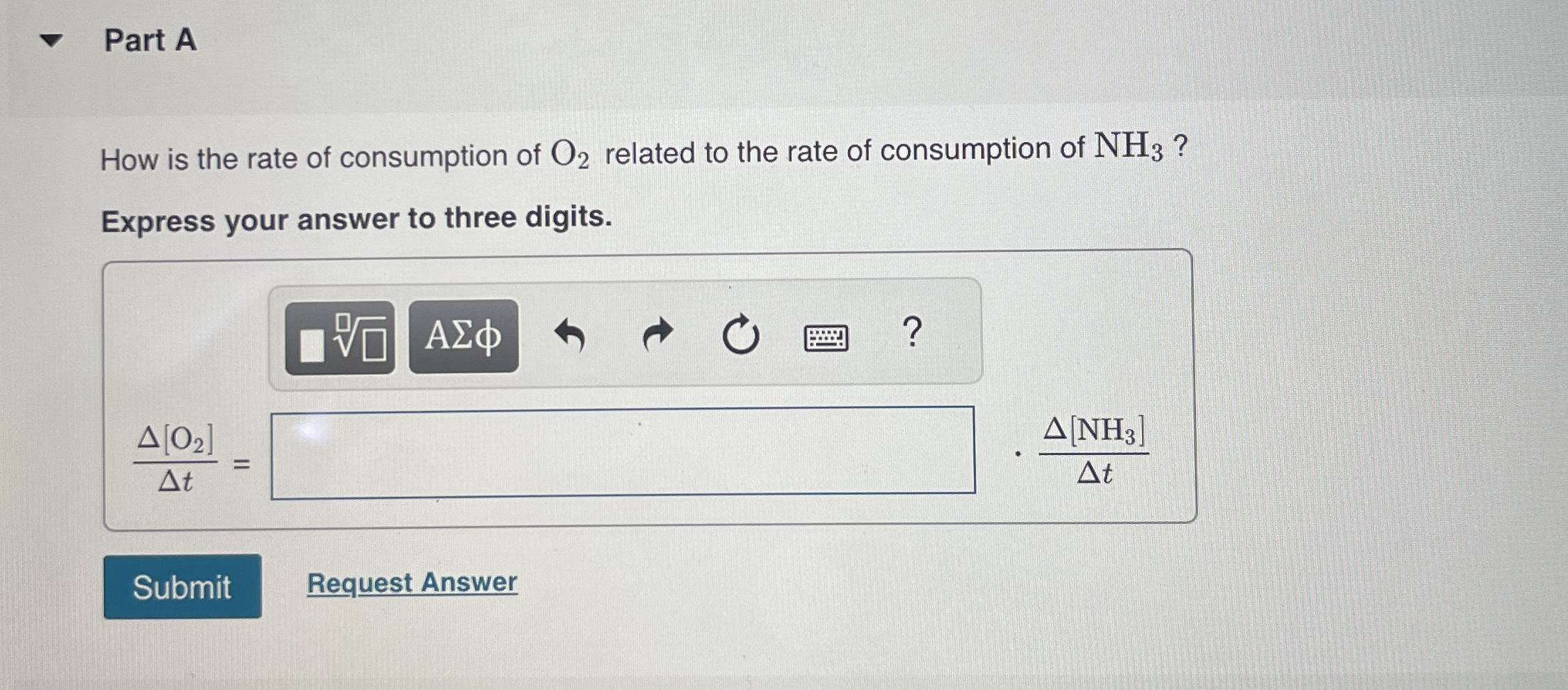 Solved Part AHow is the rate of consumption of O2 ﻿related | Chegg.com