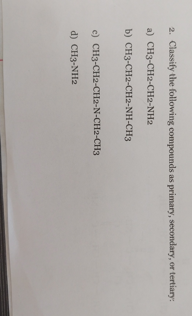 Solved Classify the following compounds as primary, | Chegg.com