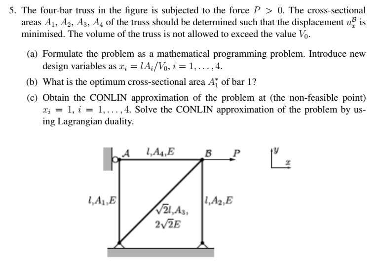 Solved The three-bar truss in figure is subjected to the | Chegg.com