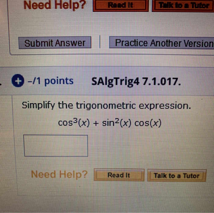 Solved Need Help? Submit Answer Practice Another Version + | Chegg.com