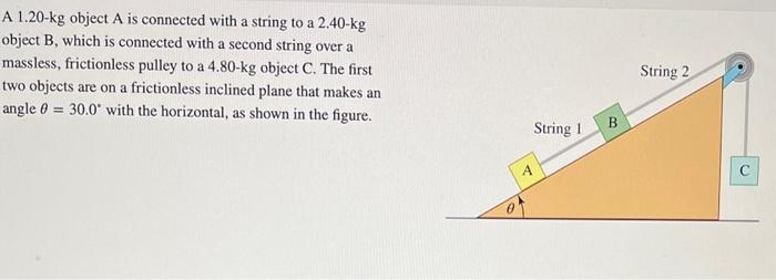 Solved A 1.20−kg object A is connected with a string to a | Chegg.com
